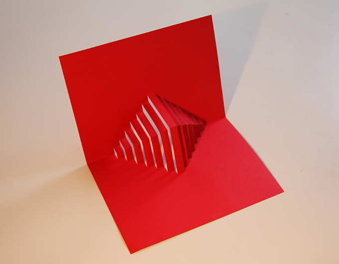 Creating a 3D red lozenge – Pop-up with parallel lines | Canson®